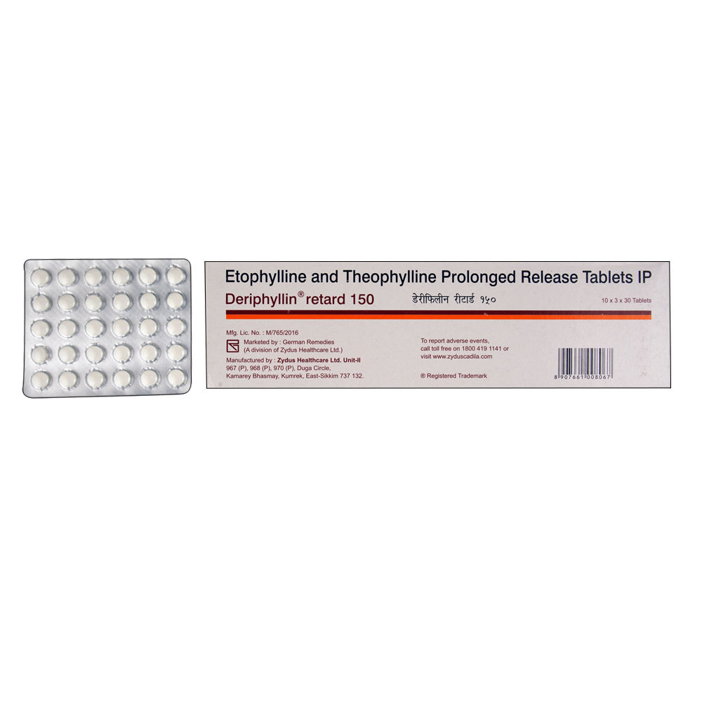 Buy Deriphyllin-Retard 150mg 30 Tablets Online at Best Prices ...