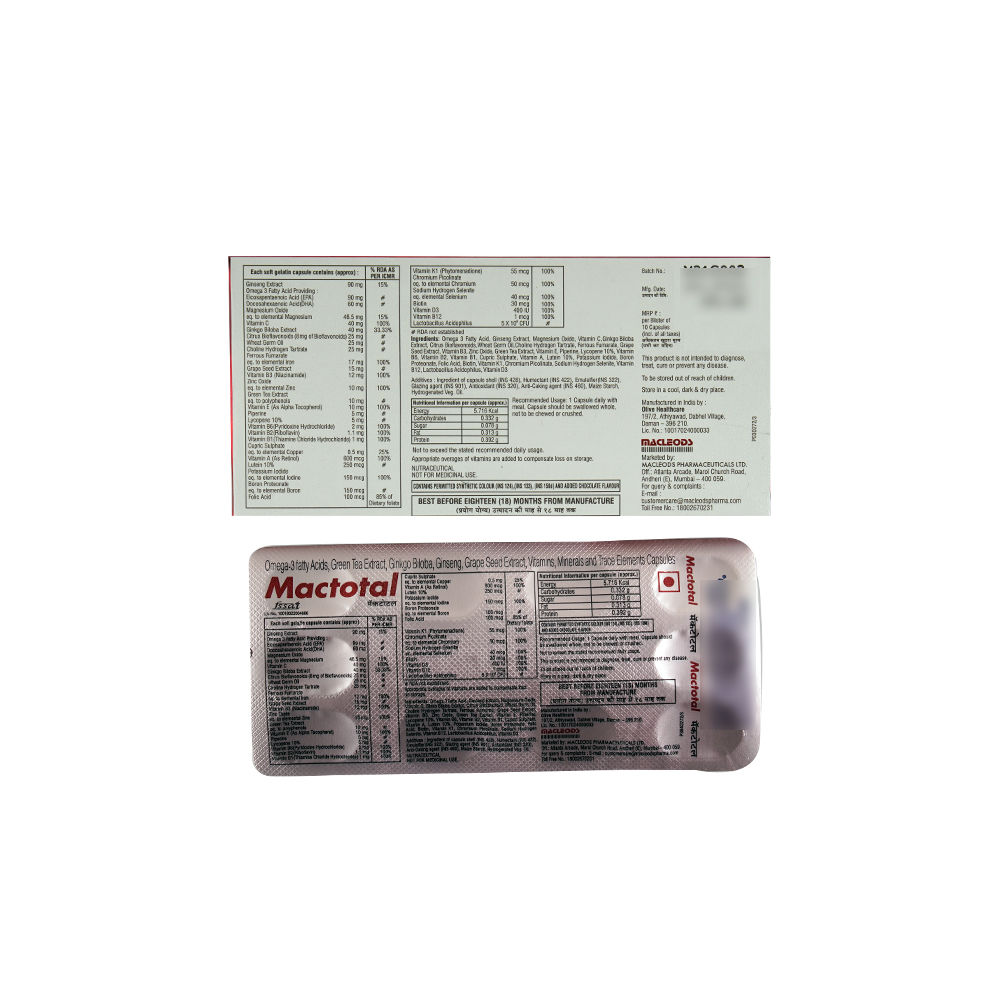 Buy Mactotal 10 Capsules Online at Best Prices | Wellness Forever
