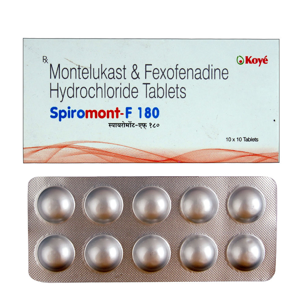 Buy Spiromont-F 180mg 10 Tablets Online at Best Prices | Wellness Forever