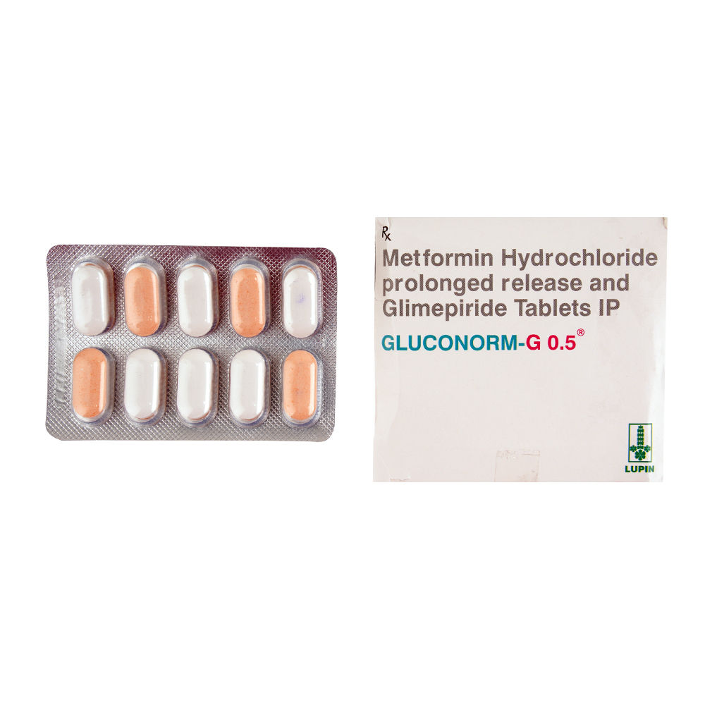 Buy Gluconorm-G 0.5mg 10 Tablets Online at Best Prices | Wellness Forever