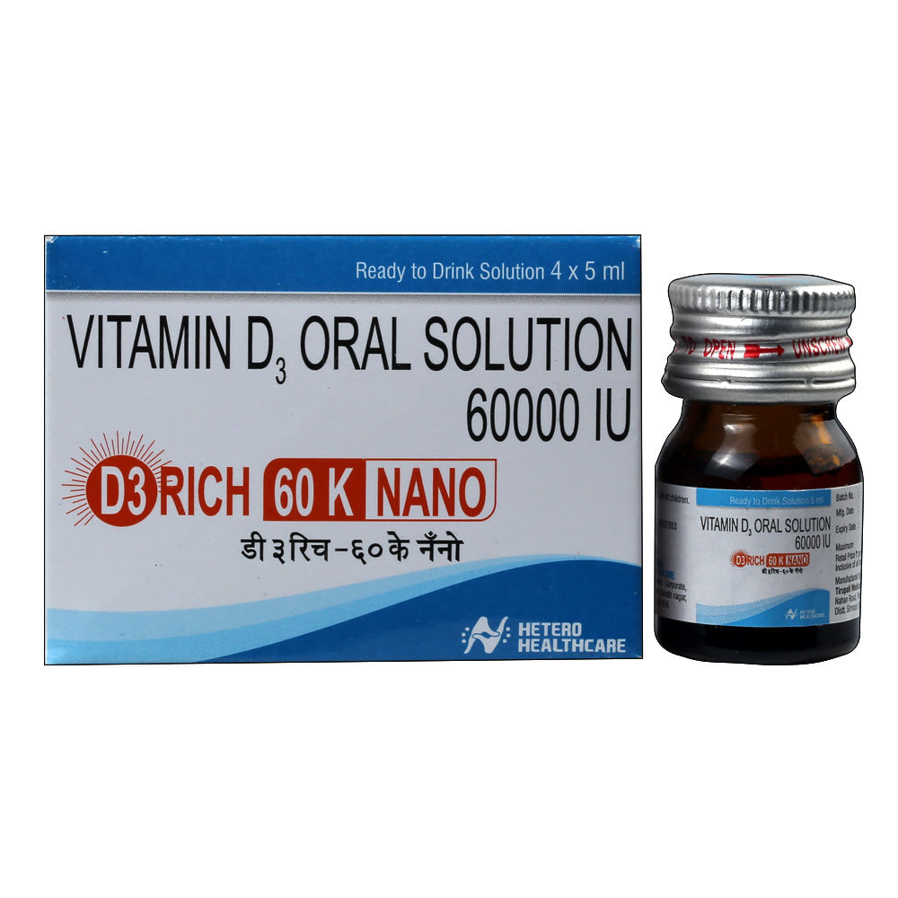 Buy D3-Rich 60K Nano Solution 5 ml Online at Best Prices | Wellness Forever