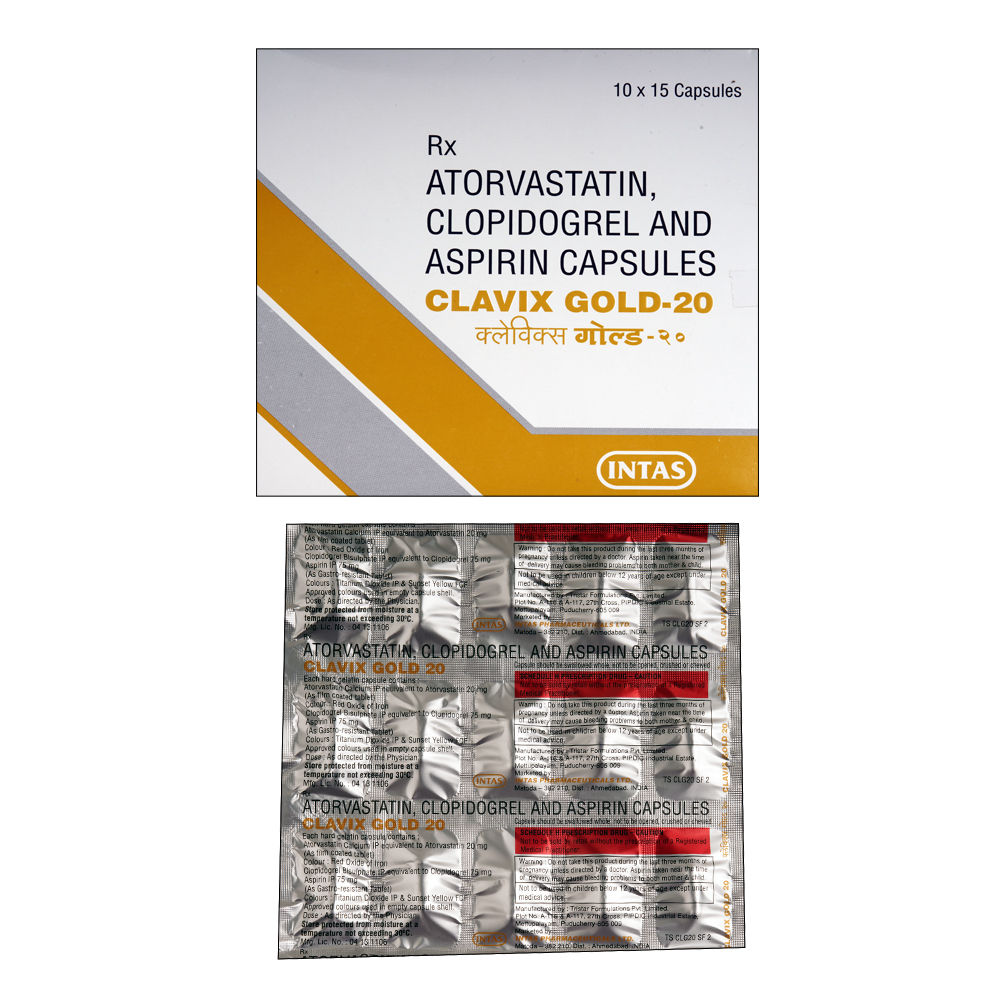 Buy Clavix-Gold 20mg 15 Capsules Online at Best Prices | Wellness Forever