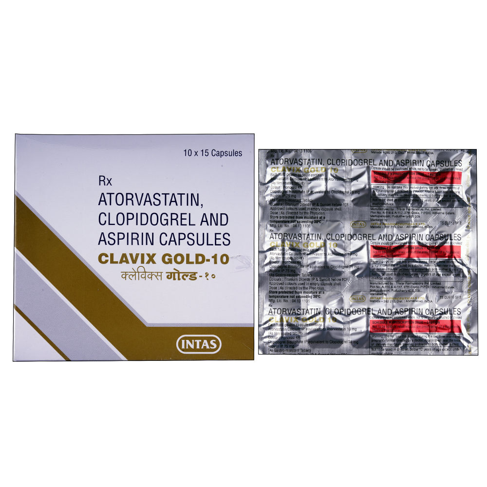 Buy Clavix-Gold 10mg 15 Capsules Online at Best Prices | Wellness Forever