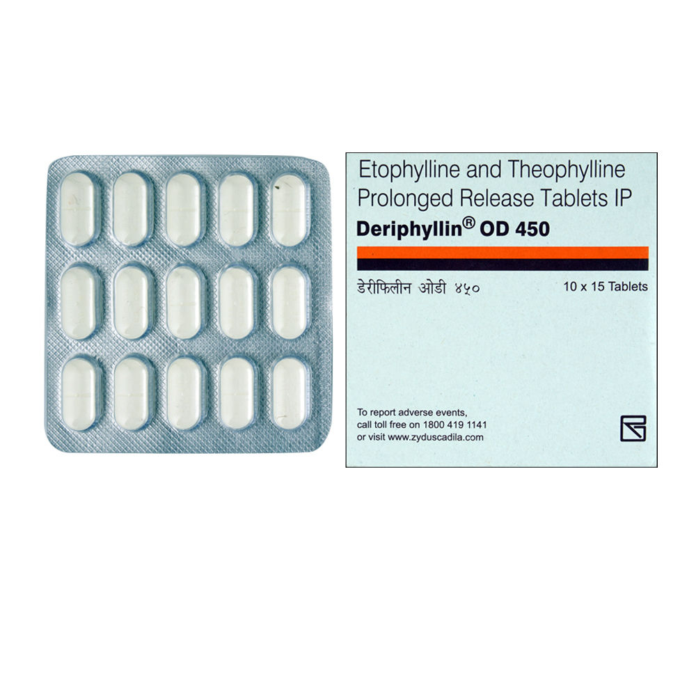 Buy Deriphyllin-OD 450mg 15 Tablets Online at Best Prices | Wellness ...