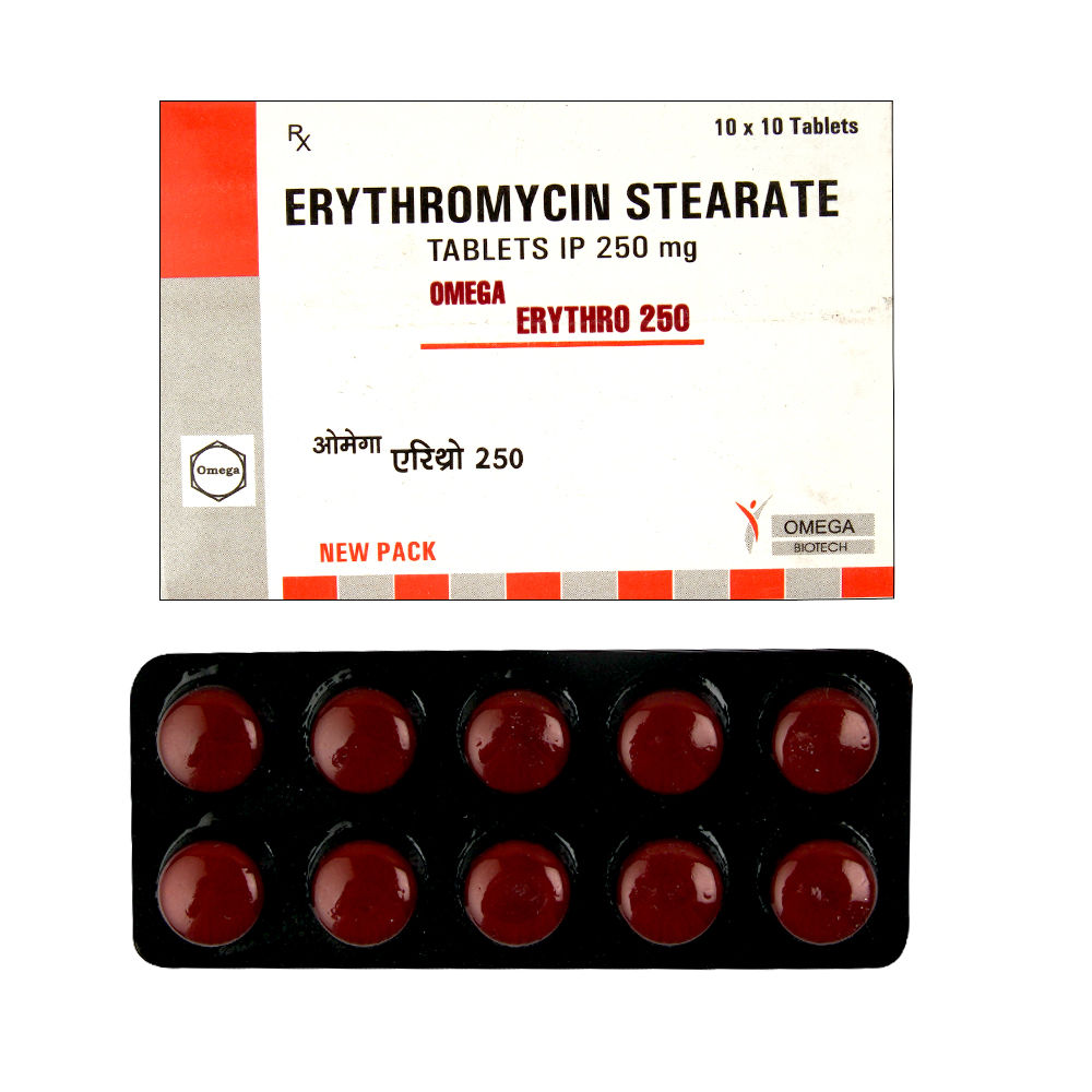 Buy Erythro 250Mg (Omega) 10 Tablets Online at Best Prices | Wellness ...
