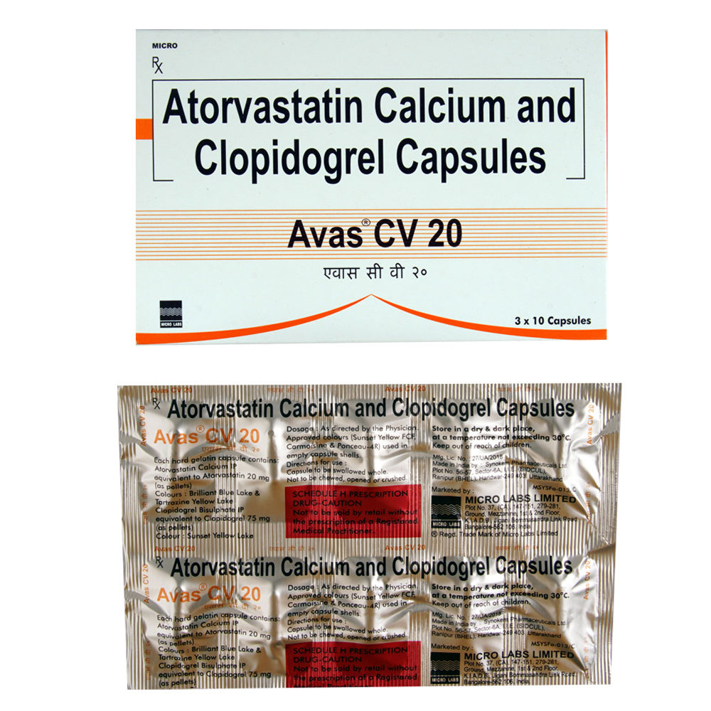 Buy Avas CV 20mg 10 Capsules Online at Best Prices | Wellness Forever
