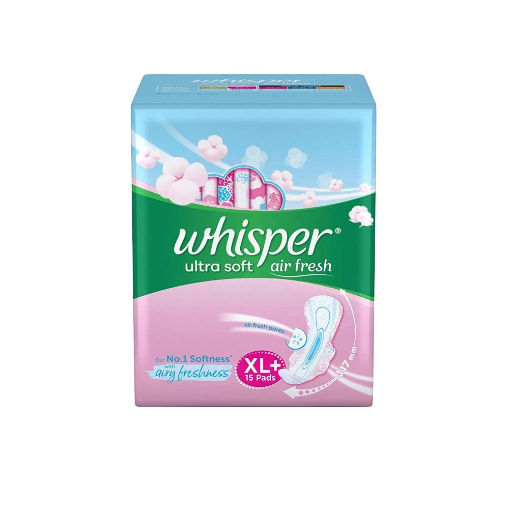 Buy Whisper Ultra Soft Sanitary Pads XL Plus 15 Pieces Online at Best ...