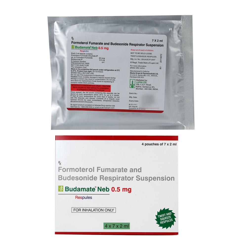 Buy Budamate-Neb 0.5mg Respules 7x2 ml Online at Best Prices | Wellness ...
