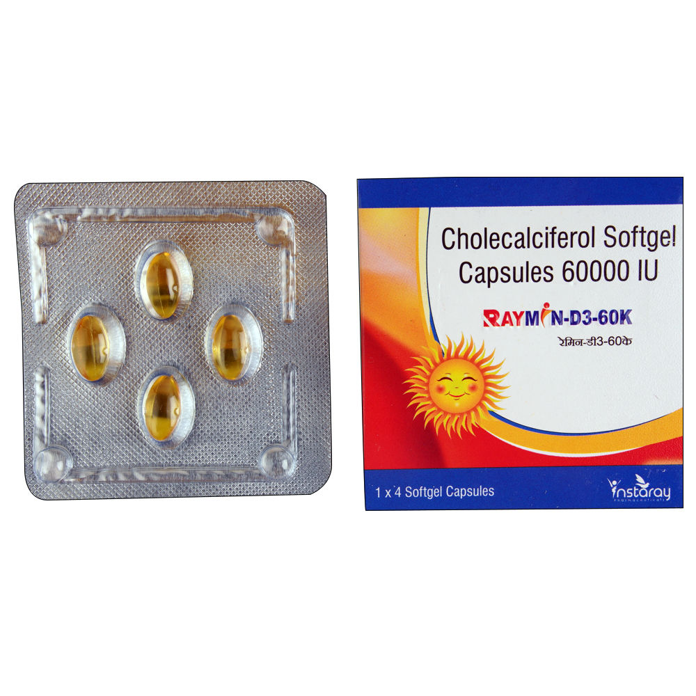 Buy Raymin-D3 60K Softgel 4 Capsules Online at Best Prices | Wellness ...
