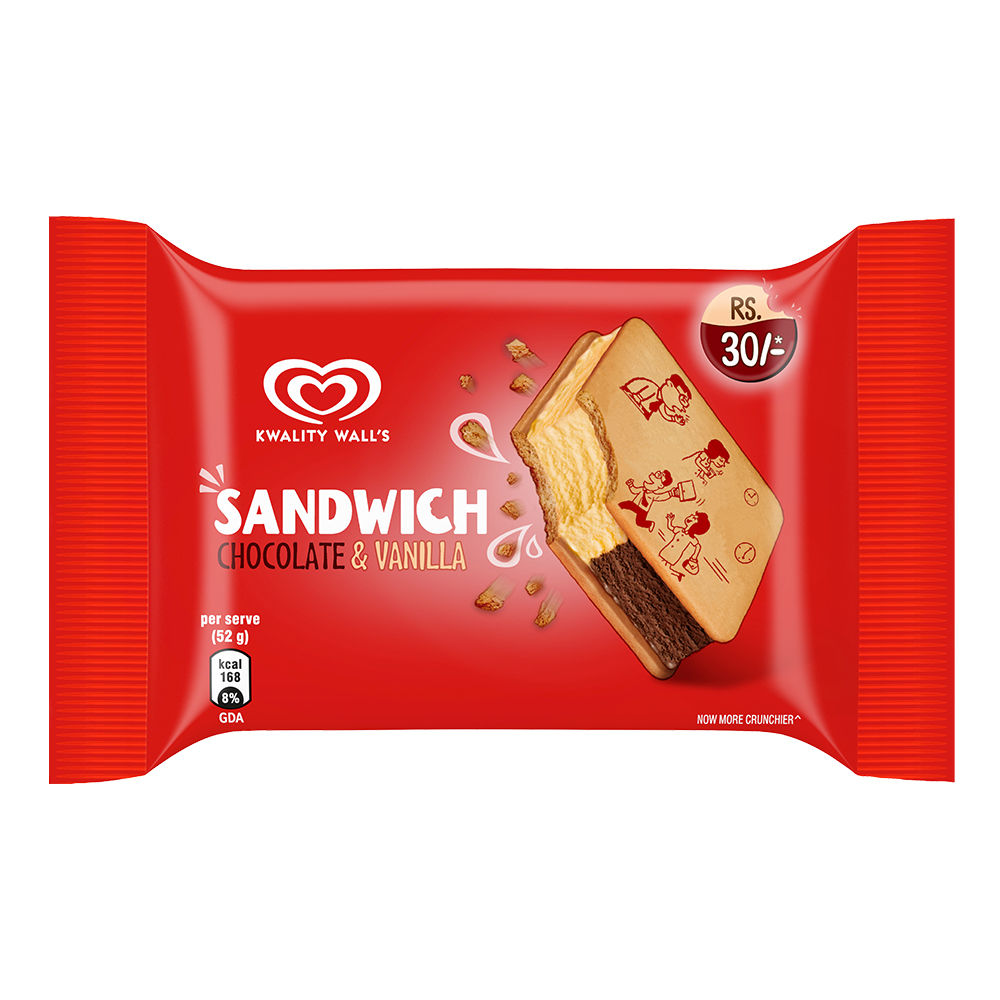 Buy Kwality Wall's Sandwich Ice Cream Chocolate & Vanilla, 90 ml Online ...