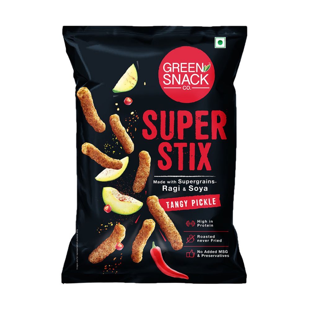 Buy The Green Snack Co. Tangy Pickle 6 Grain Stix, 85 g Online at Best ...