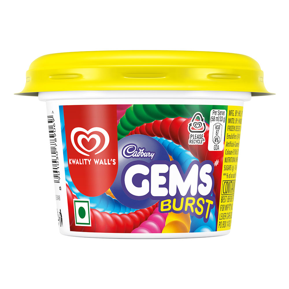 Buy Kwality Wall's Cadbury Gems Cup, 55 ml Online at Best Prices ...