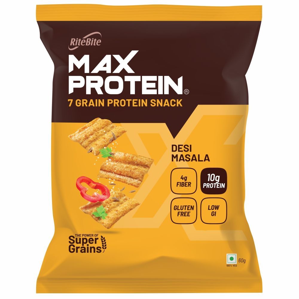 Buy RiteBite Max Protein Snacks Desi Masala 60g Online at Best Prices ...