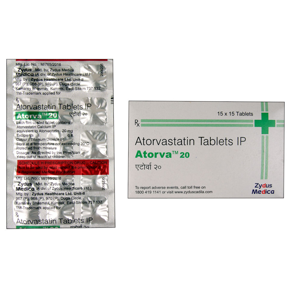 Buy Atorva 20mg 15 Tablets Online at Best Prices | Wellness Forever