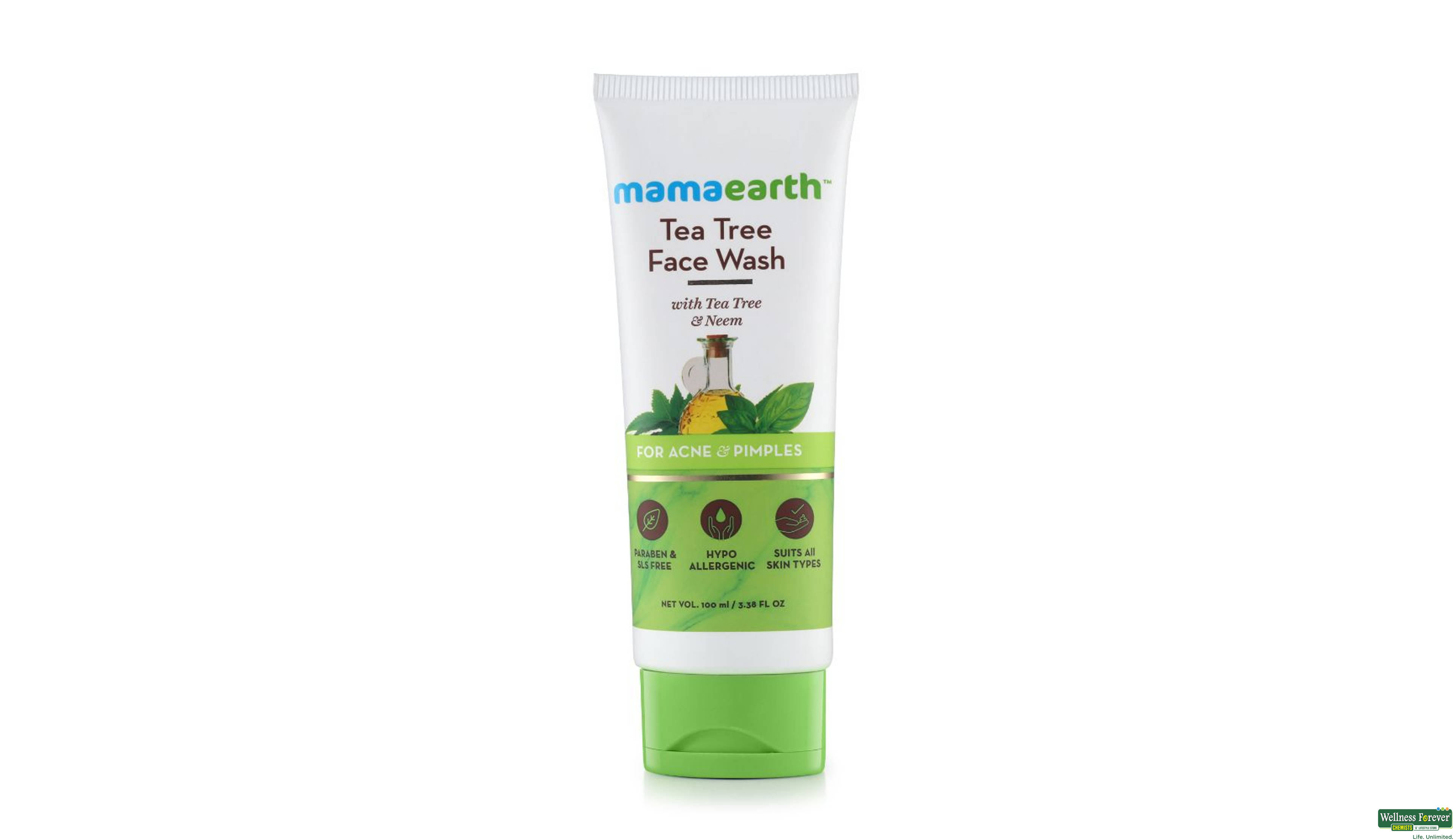 Buy Mamaearth Tea Tree Natural Face Wash 100ml Online at Best Prices Wellness Forever