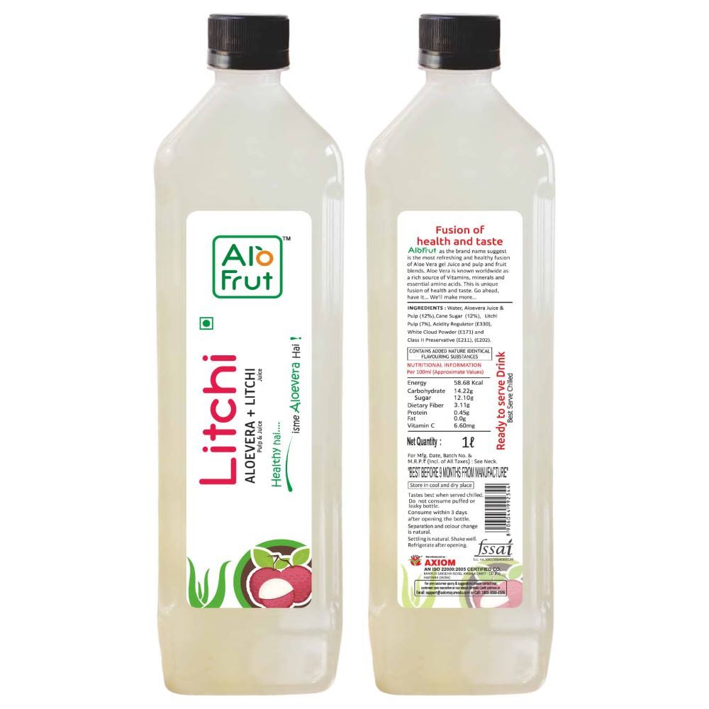 Buy Alo Frut Litchi Aloe Vera Juice, 1 ltr Online at Best Prices | Wellness Forever