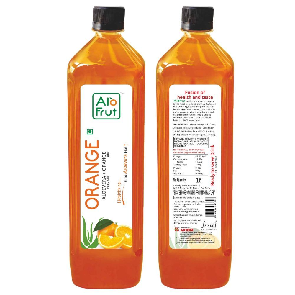 Buy Alo Frut Orange Aloe Vera Juice, 1 ltr Online at Best Prices ...
