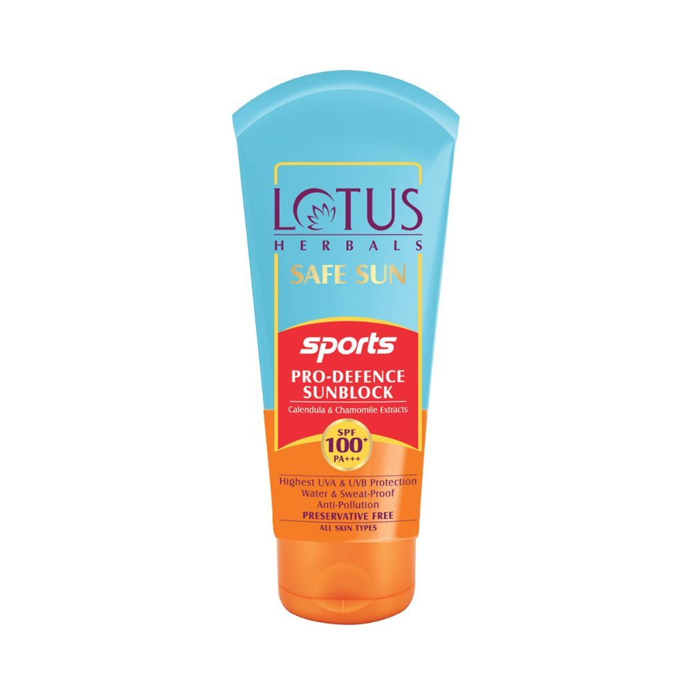 Buy Lotus Herbals Safe Sun Sports Pro-Defence Sunscreen Cream SPF 100 ...
