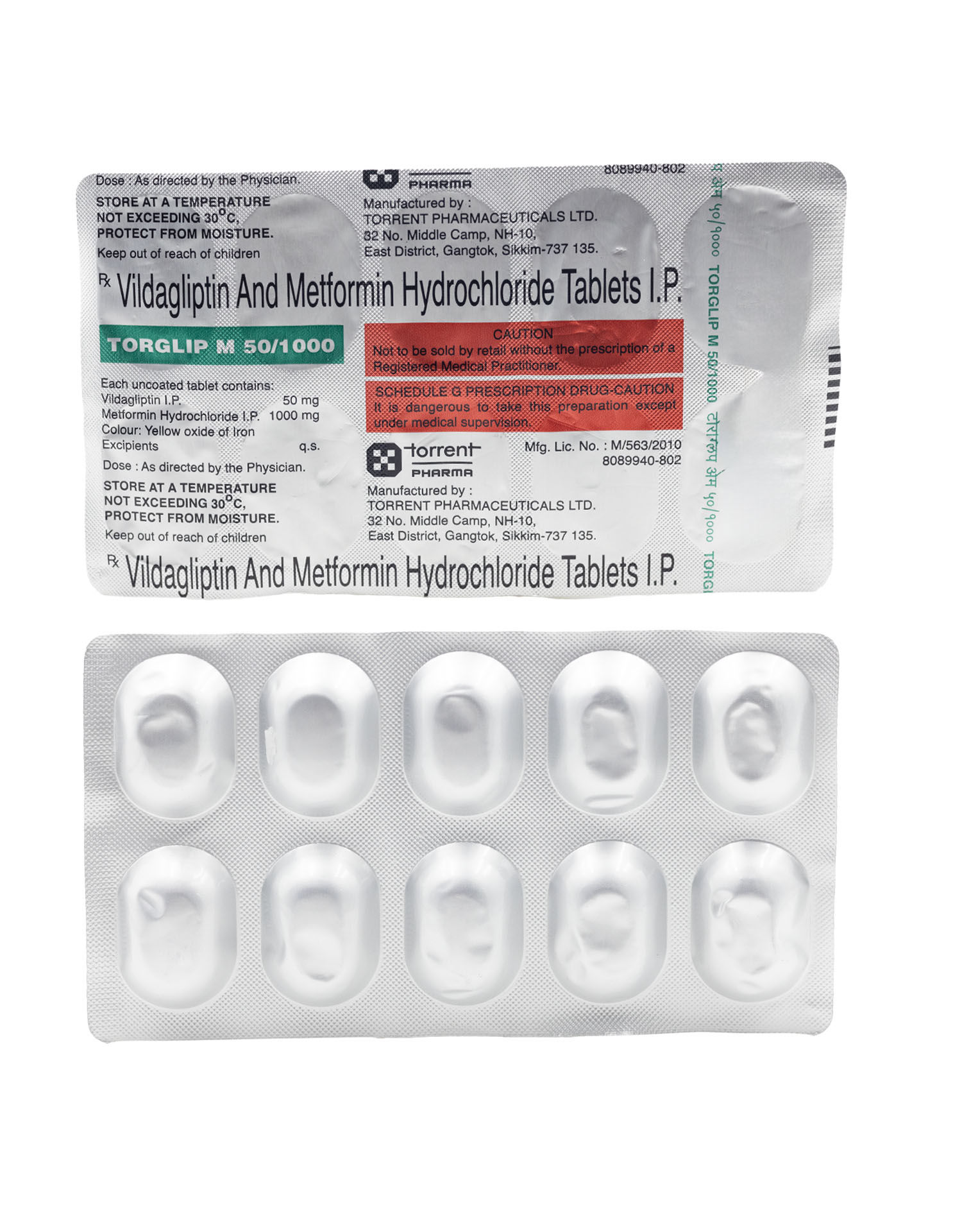 Buy Torglip-M 50mg/1000mg 10 Tablets Online at Best Prices | Wellness ...