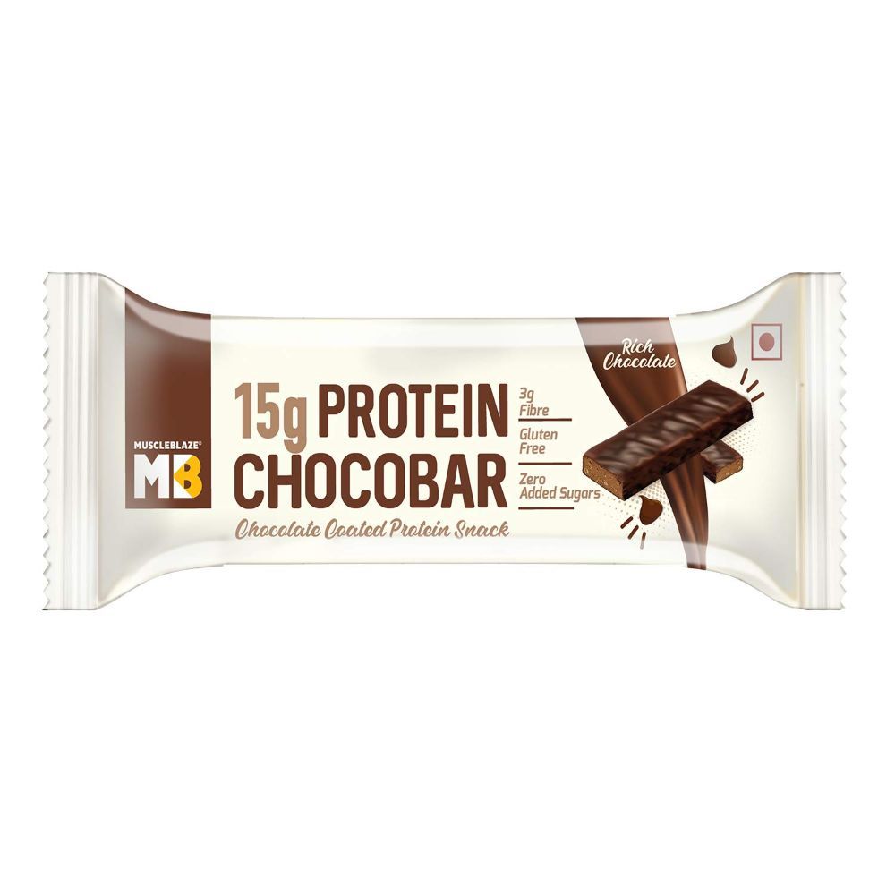 Buy MuscleBlaze Rich Chocolate 15gm Protein Chocobar, 60 g Online at ...