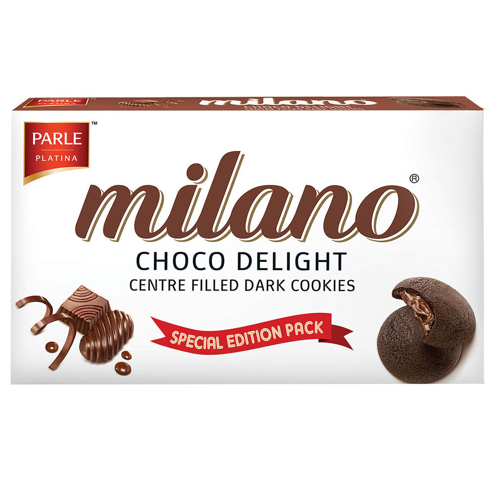 Buy Parle Milano Chocolate Delight Centre Filled Dark Cookies, 250 G ...
