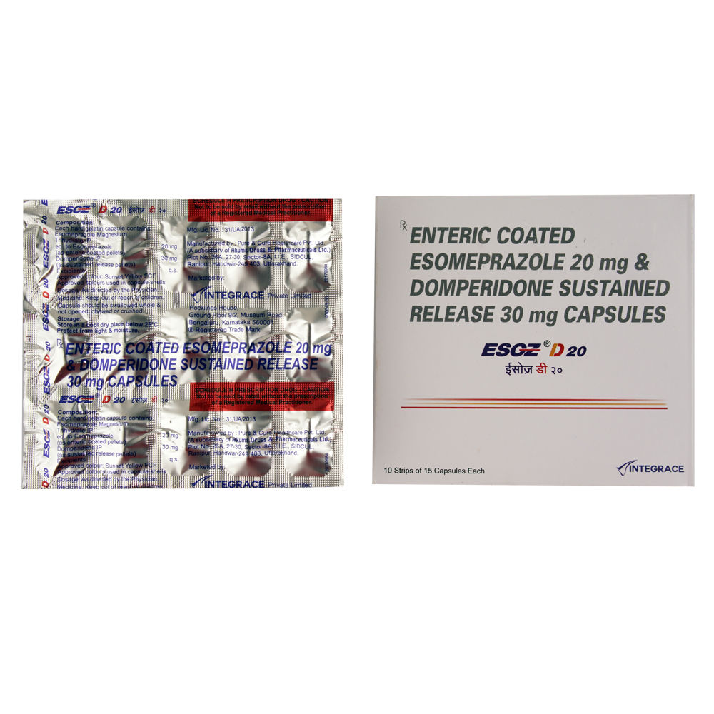 Buy Esoz-D 20mg 15 Capsules Online at Best Prices | Wellness Forever