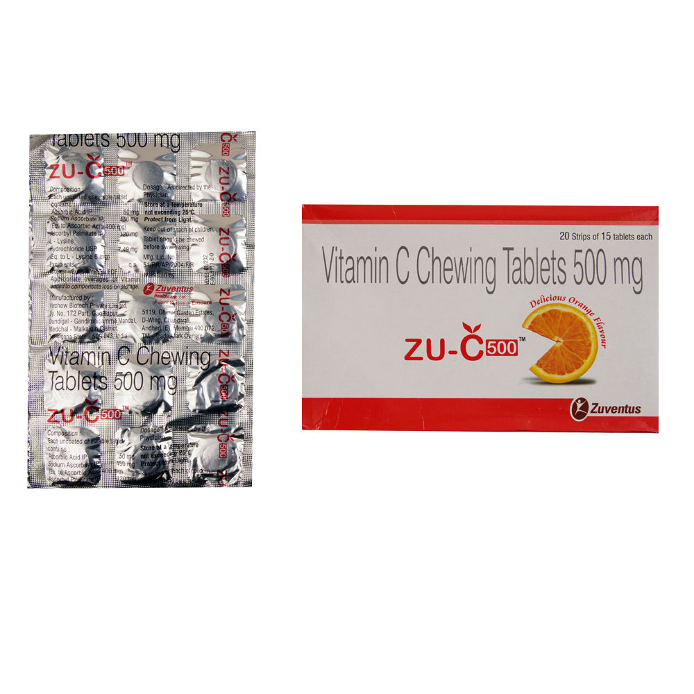 Buy Zu-C Chewable 500mg 15 Tablets Online at Best Prices | Wellness Forever