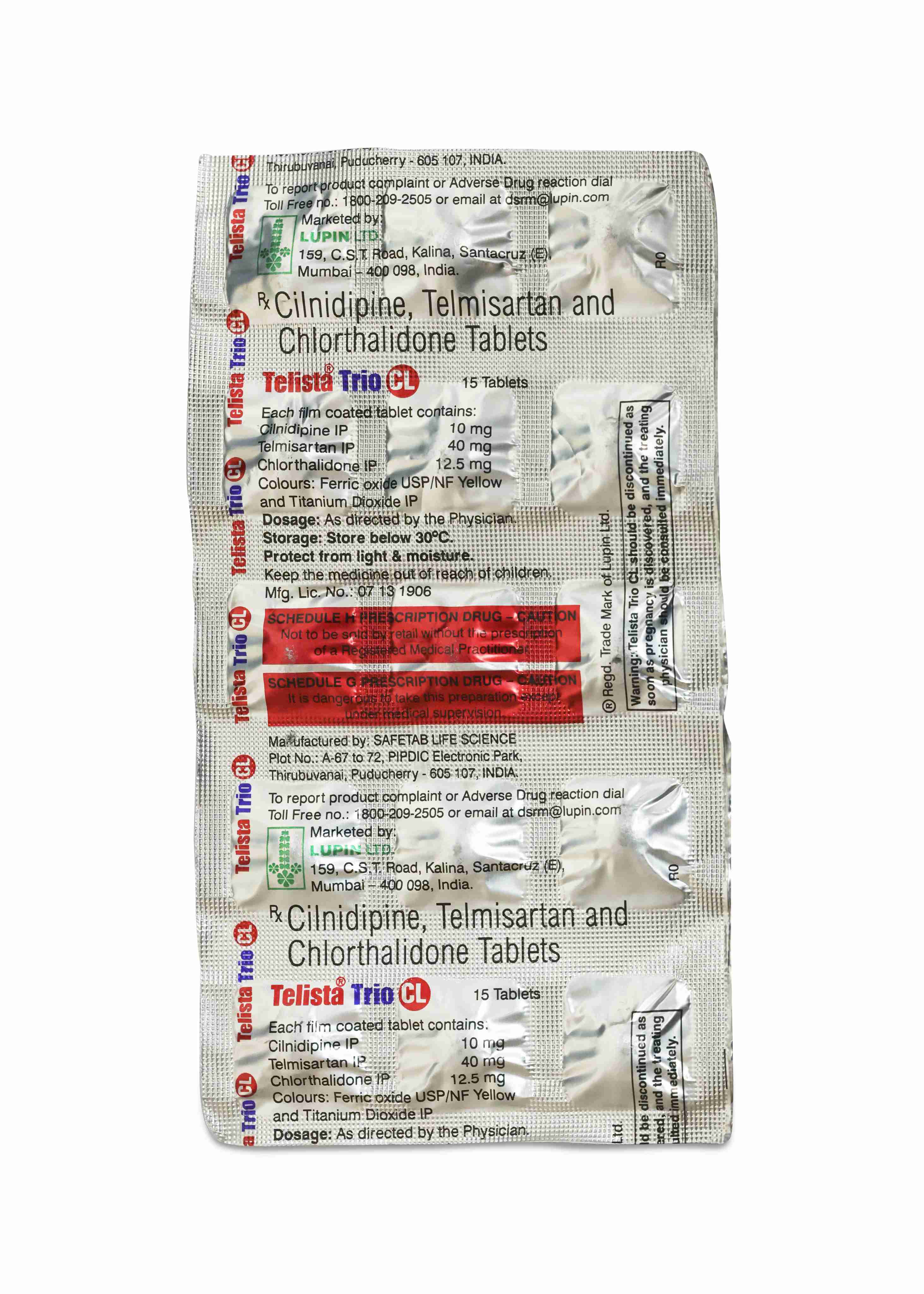 Buy Telista-Trio Cl 15 Tablets Online at Best Prices | Wellness Forever