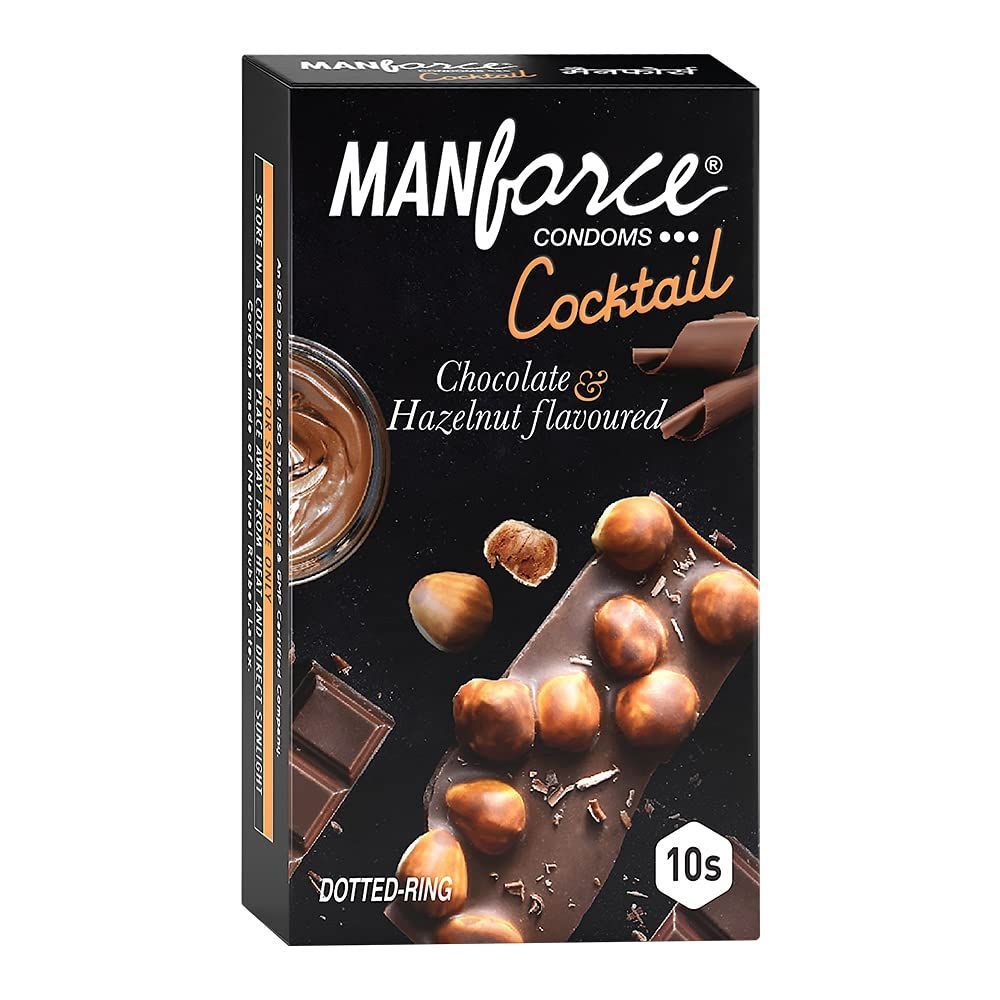Buy Manforce Chocolate Hazelnut Flavoured Condoms, 10 Pieces Online at ...