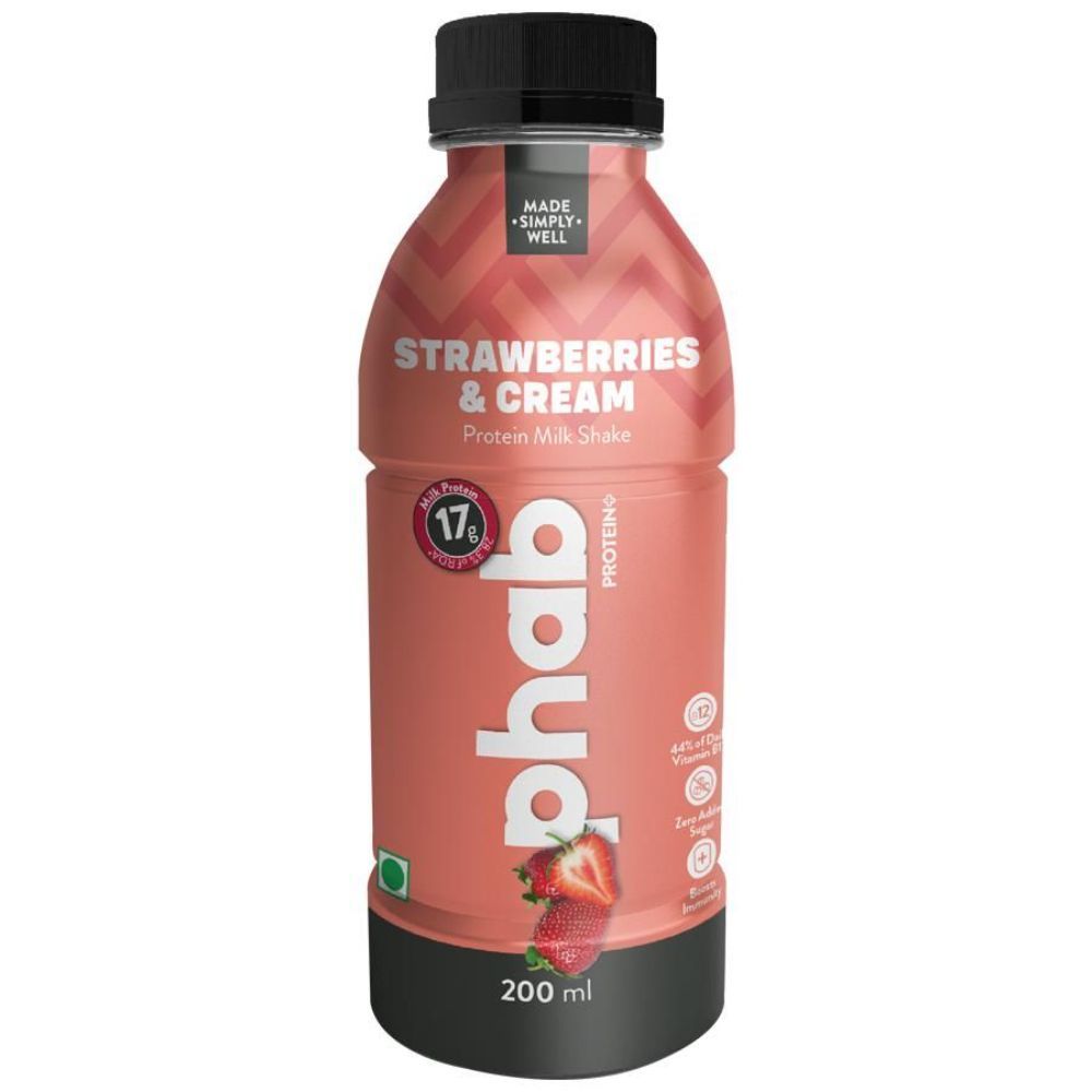 Buy Phab Protein Milkshake Strawberries & Cream 200ml Online at Best ...