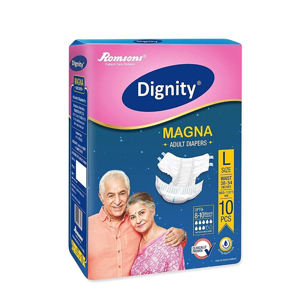 Buy Dignity Magna Adult Diapers, Large, 10 pcs Online at Best Price ...