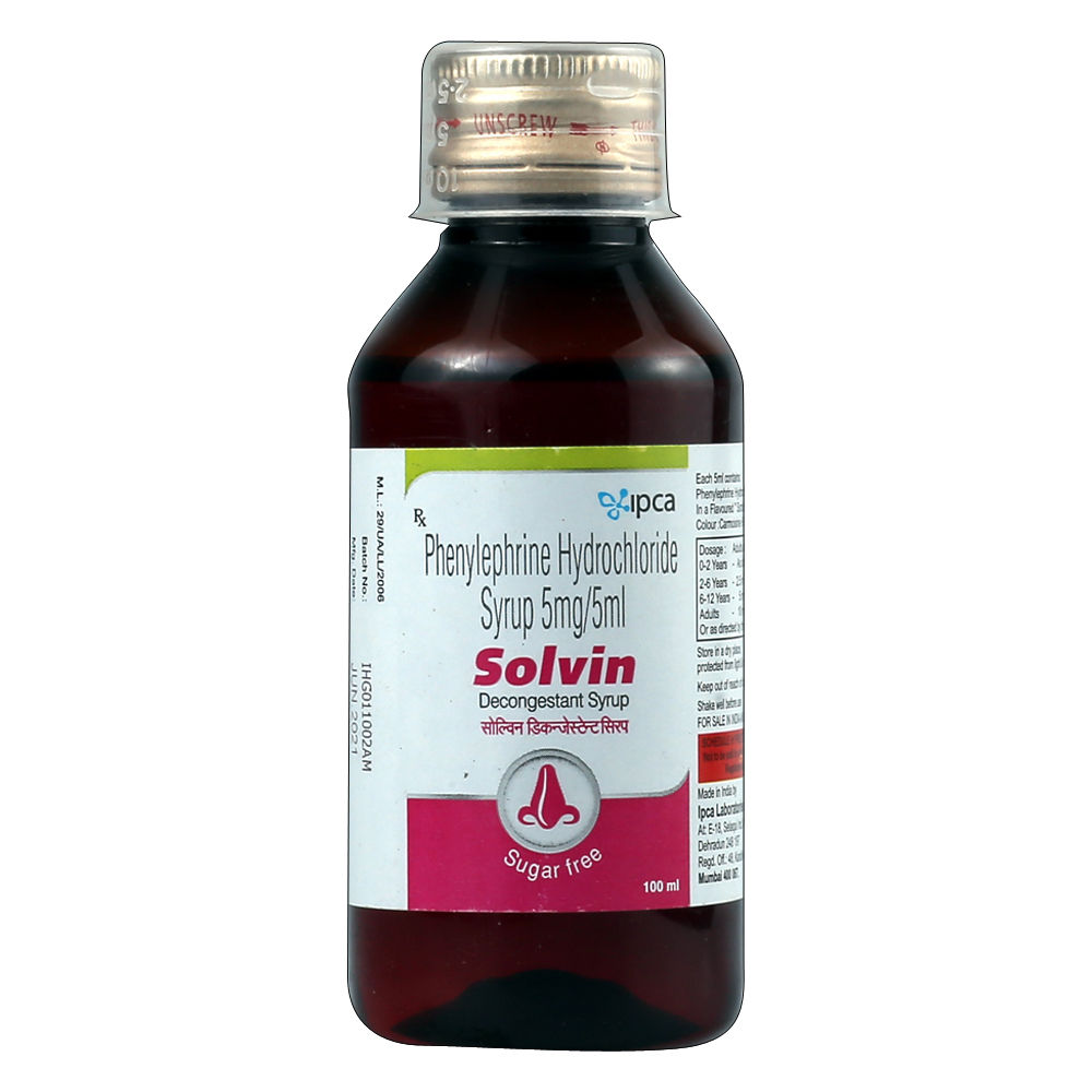 Buy Solvin Decongestant Sugar Free Syrup 100 ml Online at Best Prices ...