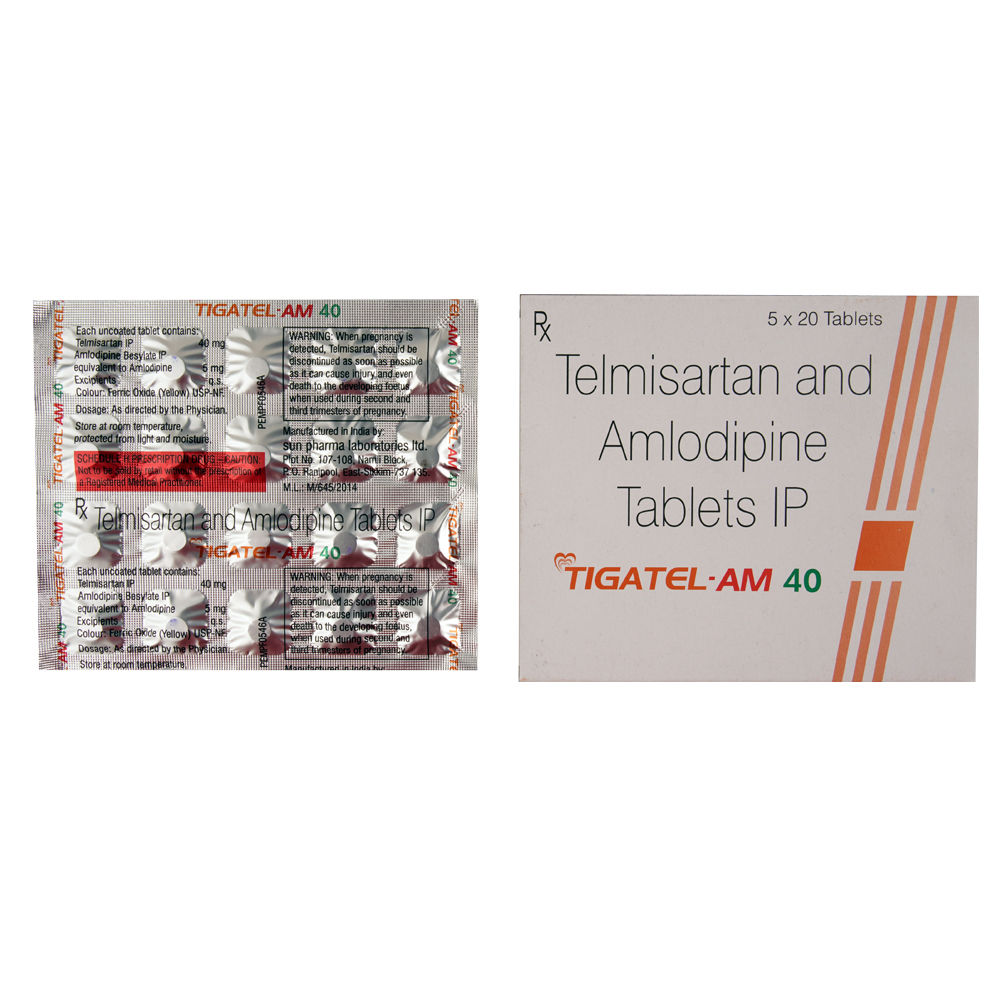 Buy Tigatel-AM 40mg 20 Tablets Online at Best Prices | Wellness Forever