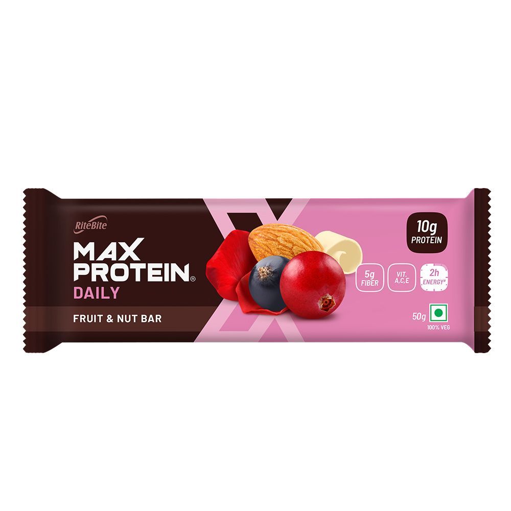 Buy RiteBite Max Protein Daily Fruit & Nut Protein Bar 50g Online at ...