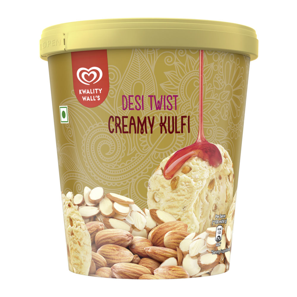 Buy Kwality Wall's Desi Twist Creamy Kulfi Tub 700ml Online at Best ...
