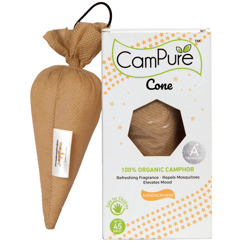 Buy CamPure Air Freshener Sandalwood Camphor Cone, 60 Gm Online at Best ...