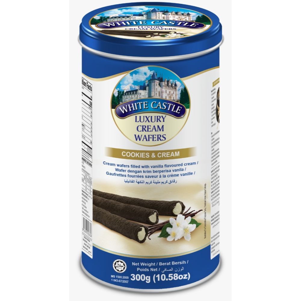 Buy White Castle Luxury Cookies & Cream Cream Wafer Roll Sticks 300g ...