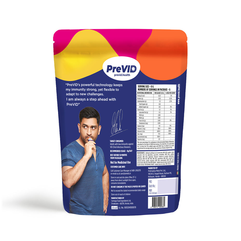 Buy PreVID Immunity Pack of Nano Curcumin Zinc Vitamin C & D Supplement ...