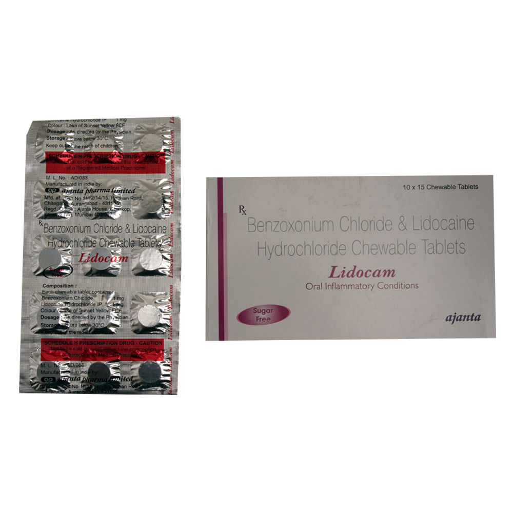Buy Lidocam Chewable 15 Tablets Online at Best Prices | Wellness Forever