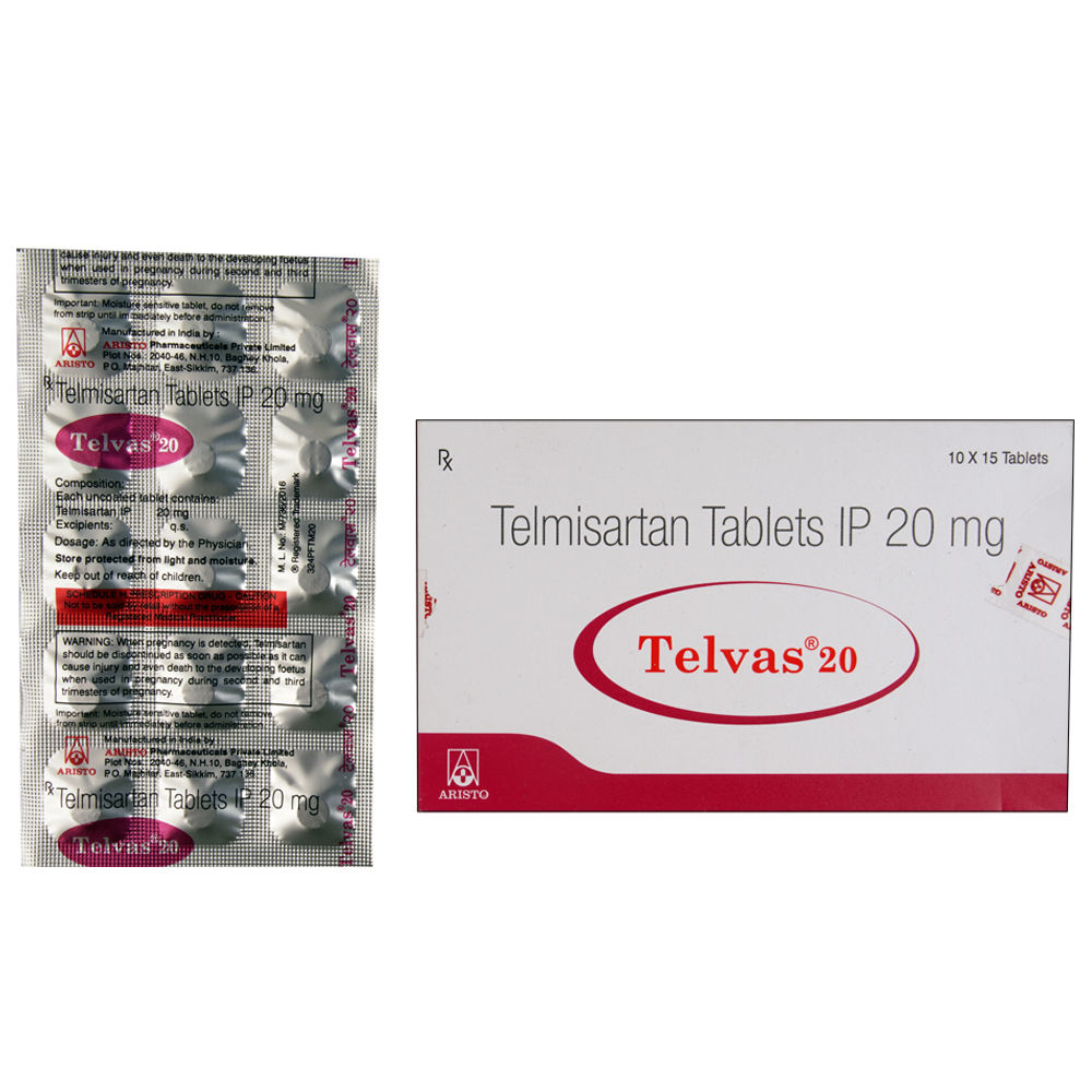 Buy Telvas 20mg 15 Tablets Online at Best Prices | Wellness Forever