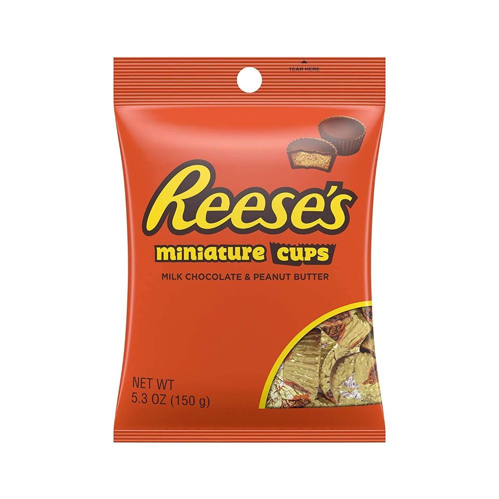 Buy Hershey Resses Minature Cups Milk Chocolate and Peanut Butter, 150 ...