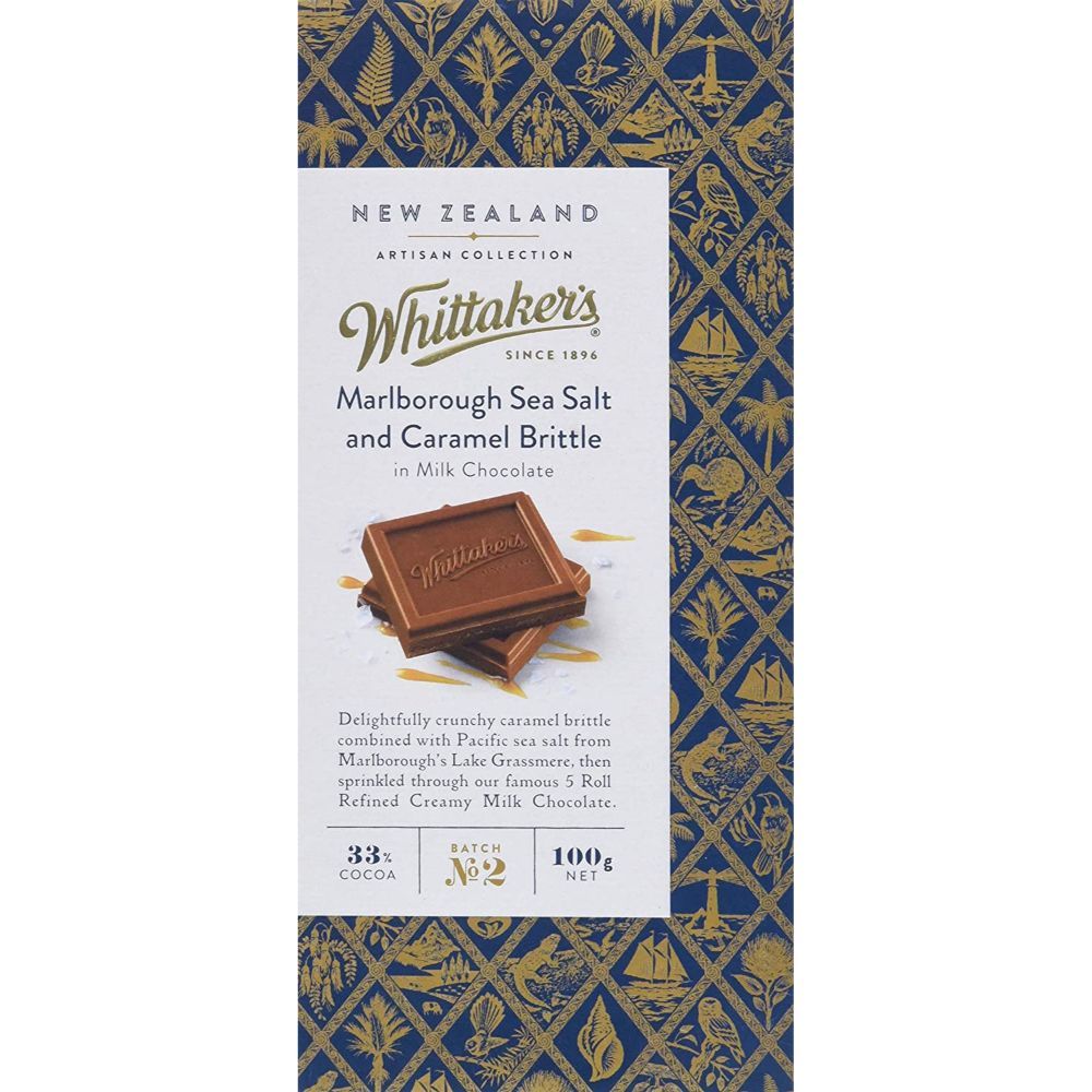 Buy Whittaker's Marlborough Sea Salt and Caramel Brittle Chocolate, 100 ...