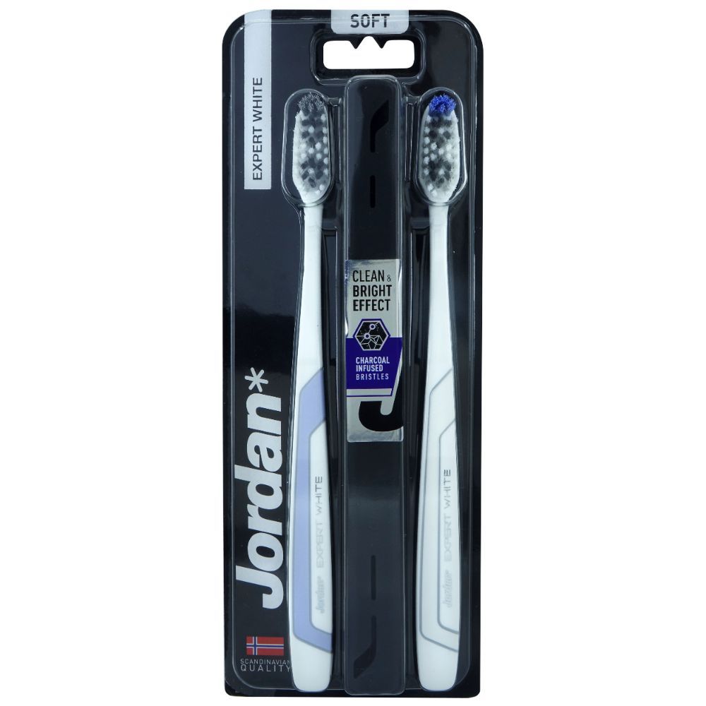 Buy Jordan Toothbrush Expert White Soft, 2 pcs Online at Best Prices ...