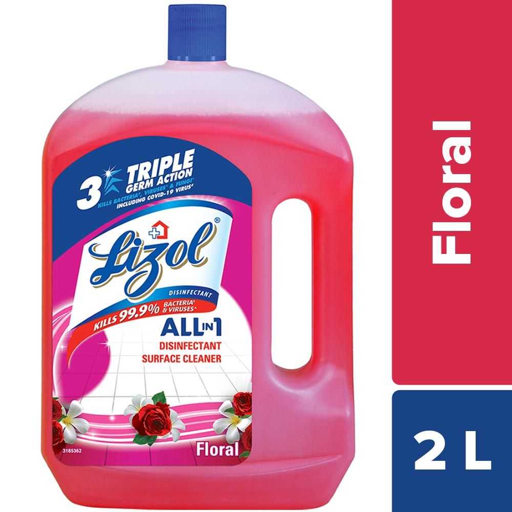 Buy Lizol Disinfectant Surface & Floor Cleaner Liquid, Floral, 2 ltr ...