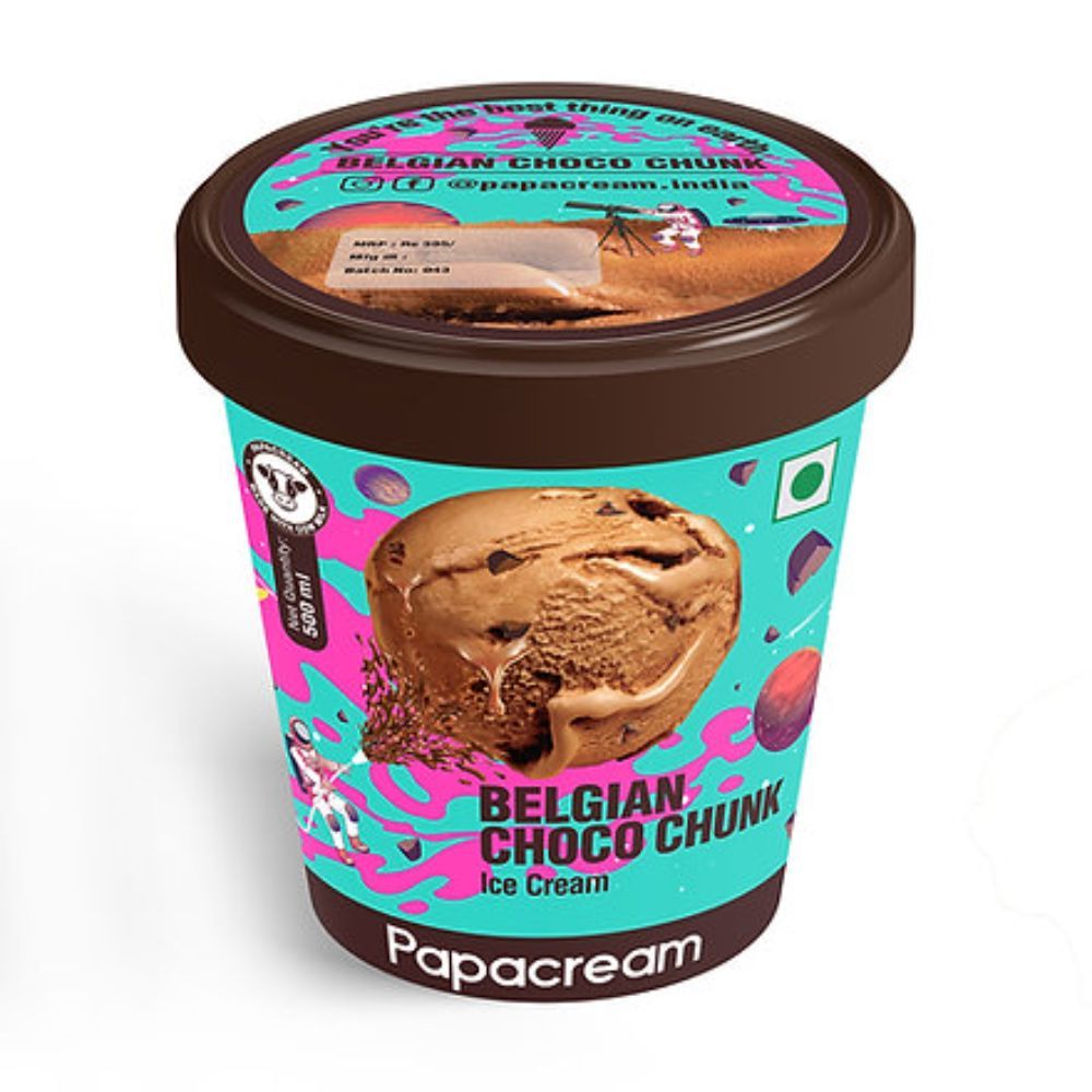 Buy Papacream Belgian Choco Chunk Ice Cream, 475 ml Online at Best ...