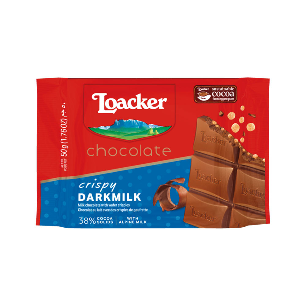 Buy Loacker Chocolate Bar Chocolate Crispy Dark, 50 g Online at Best ...