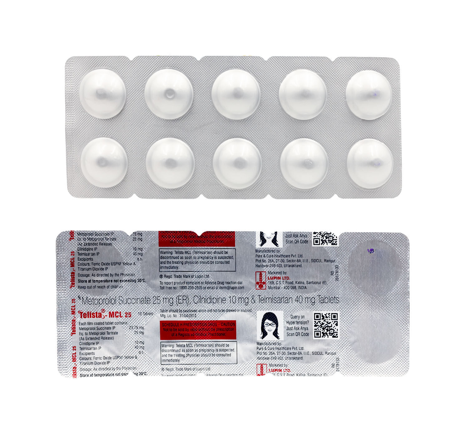 Buy Telista MCL 25Mg 10 Tablets Online at Best Prices | Wellness Forever