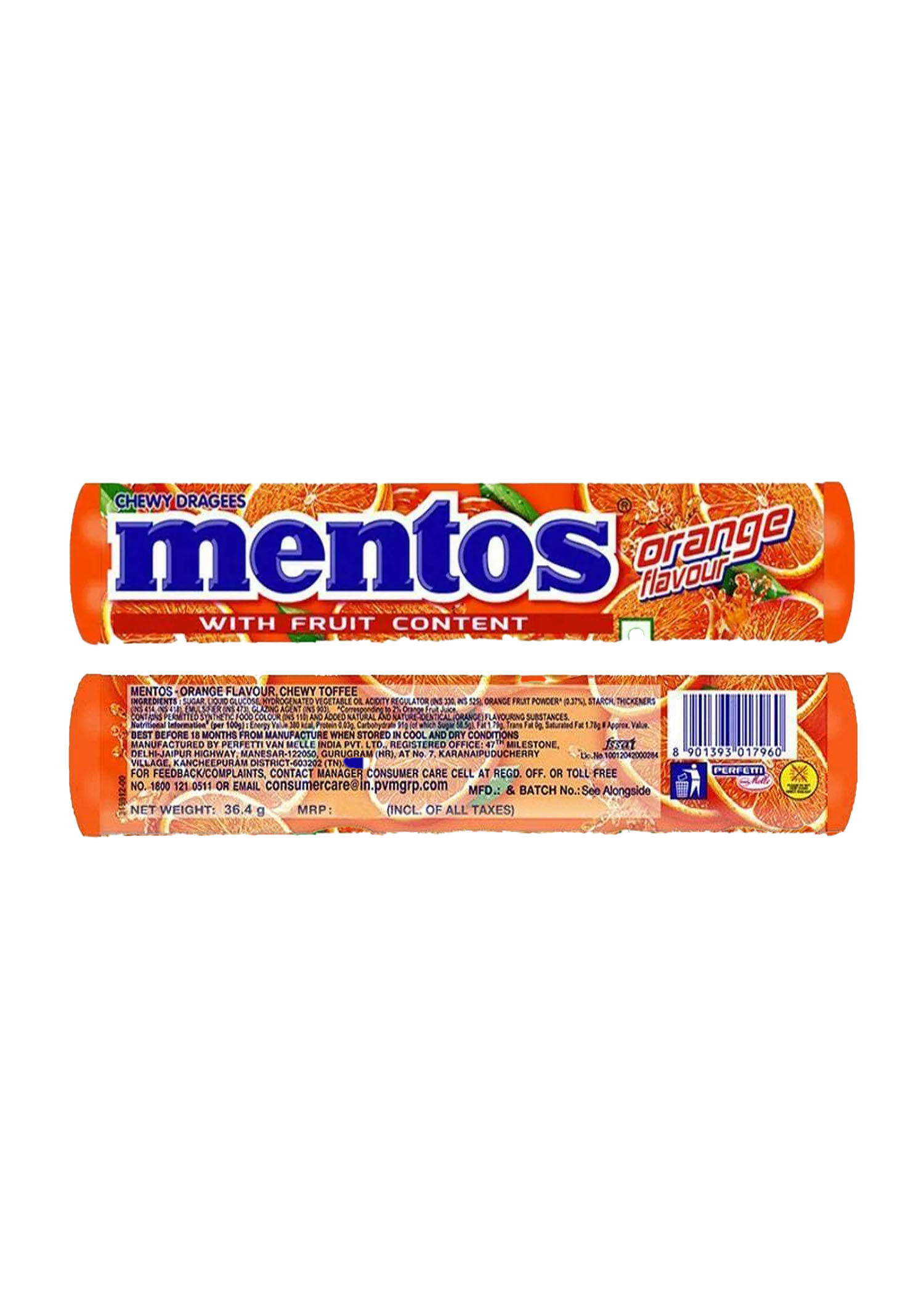 Buy Mentos Chewy Candy Stick Orange Flavour 36.4g Online at Best Prices ...