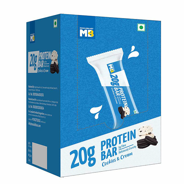 Buy Mb Protein Bar Cookies & Cream 20Gm Online at Best Prices ...
