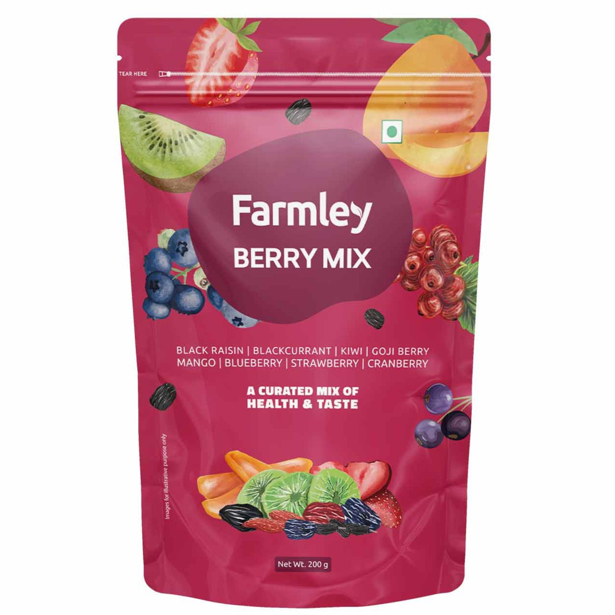 Buy Farmley Berries Mix I 200g | 8-In-1 Healthly Snacks| Contains Black ...